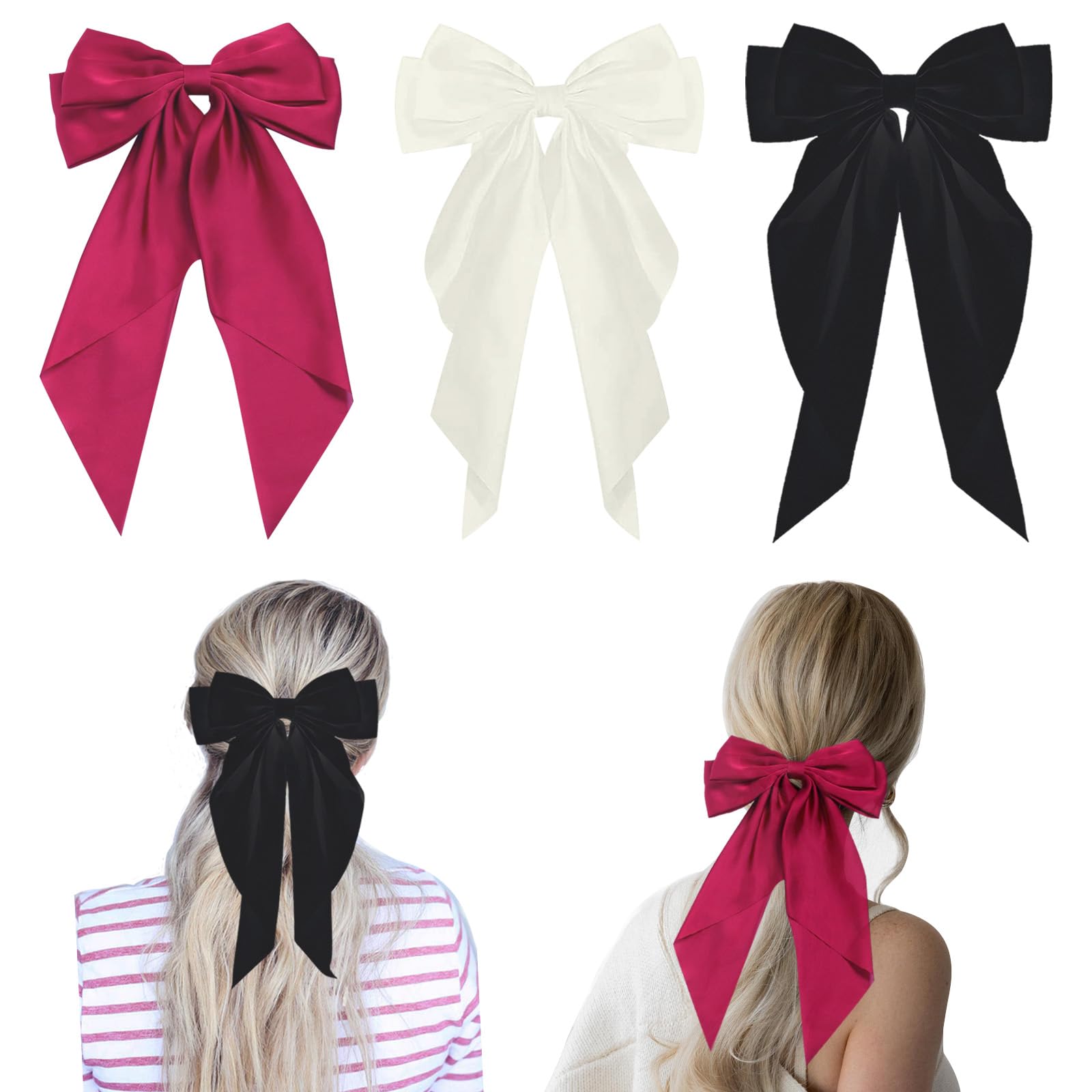 Amazon.com : VIPPLUS Hair Bows for Women and Girls - 3 Pieces Big Hair ...