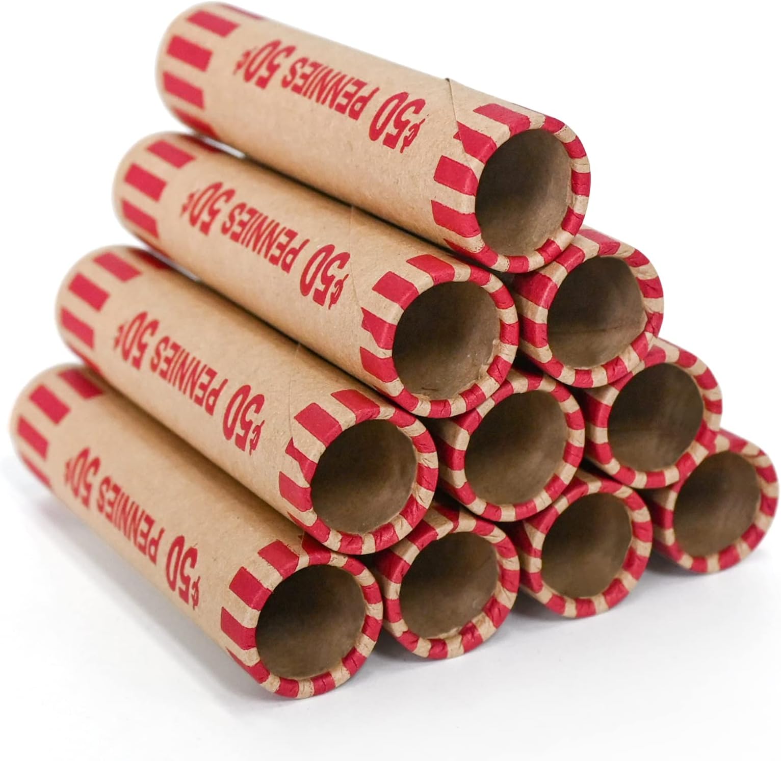 Amazon.com : MMF Industries Preformed Coin Wrappers, Pennies, Tubular ...