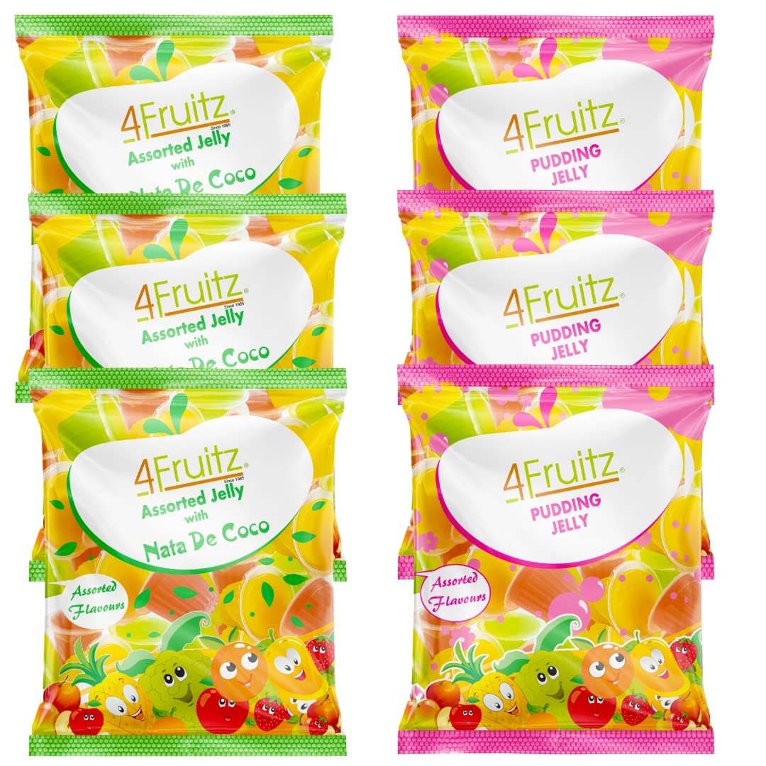 FRIX Nata De Coco Jelly & Pudding Jelly (Pack of 6) E-19 (6 x 300 g ...