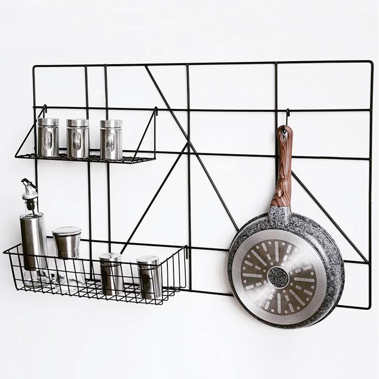Wall Mount Grid Panel for Wall Decor/Kitchen Utensil Organizers Holder ...