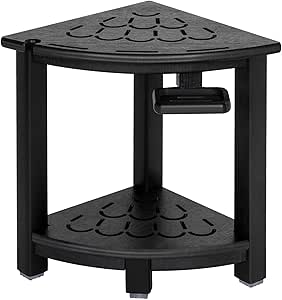 Amazon.com: NALONE Corner Shower Stool, HDPE Shower Bench for Inside Shower, Small Shower Chair ...