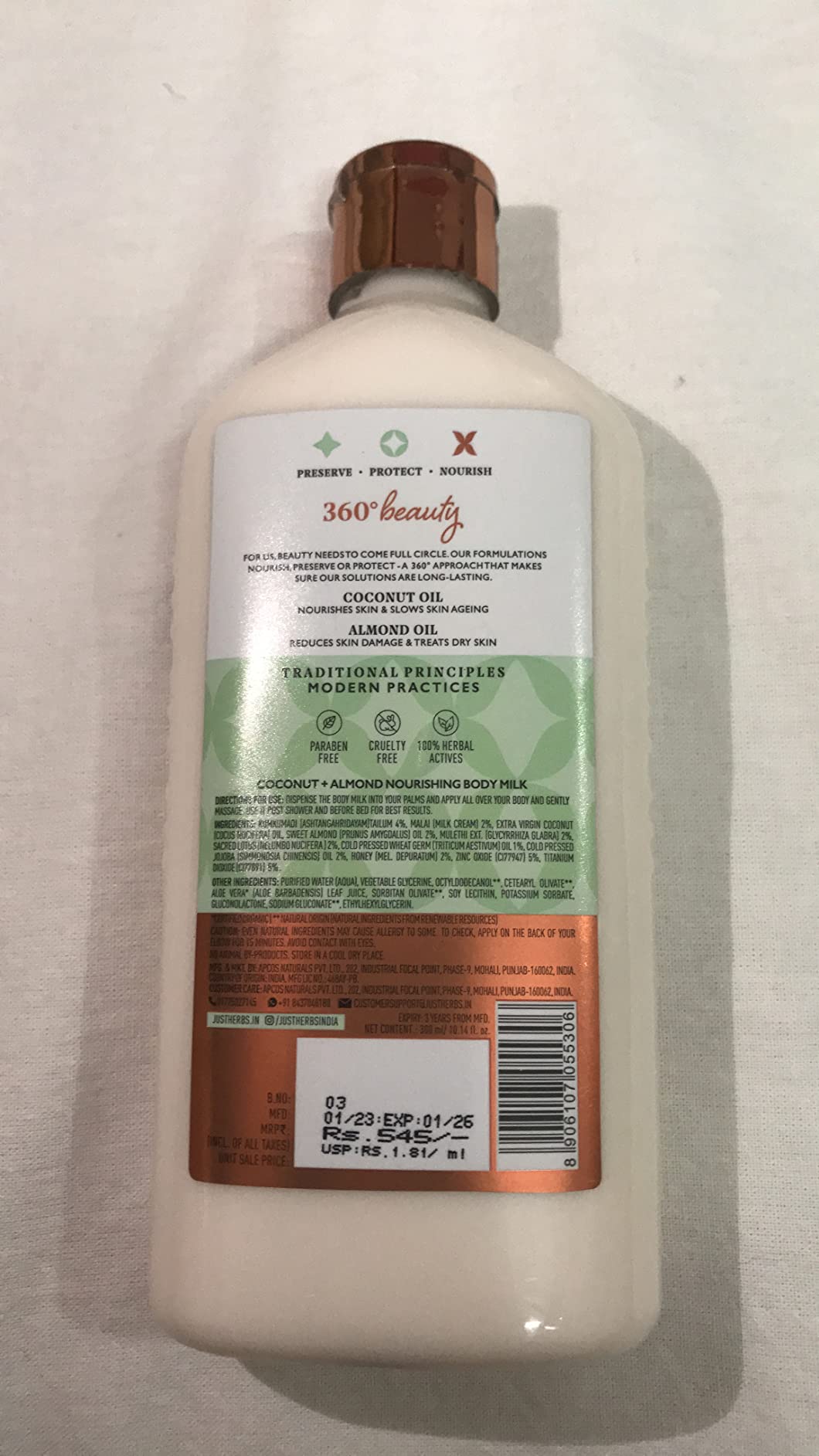 Just Herbs Body Lotion For Dry Normal & Combination Skin Nourishing ...