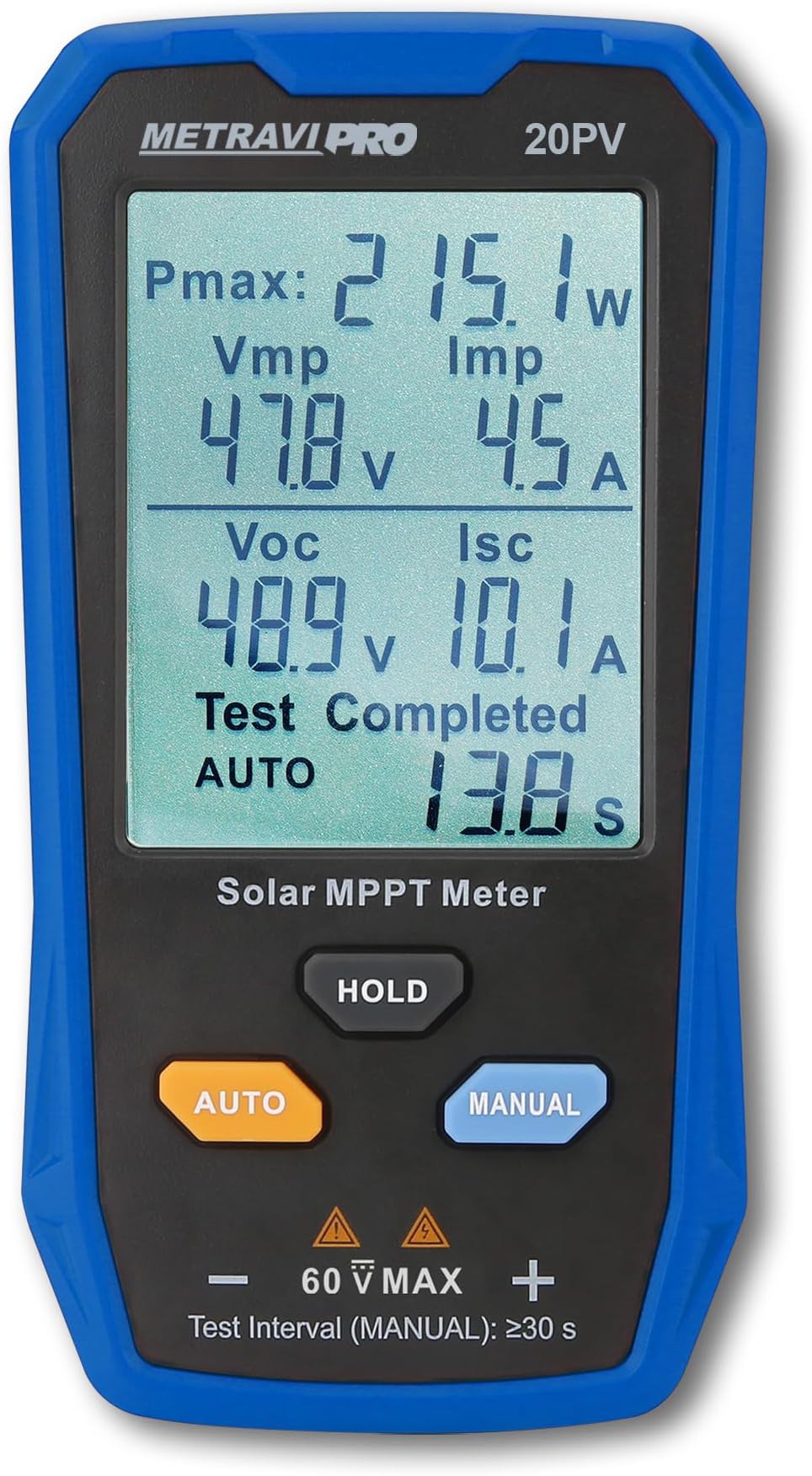 Metravi PRO 20PV Solar MPPT Meter, Solar Panel Tester with MC4 Test ...
