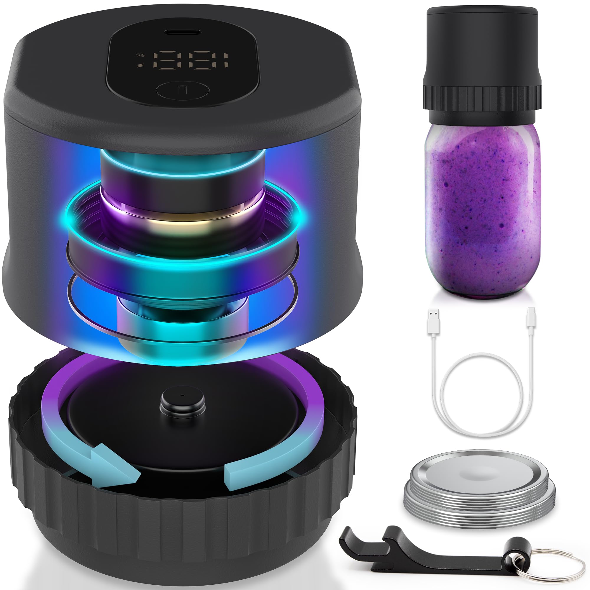 Amazon.com: Homestead + Co - Electric Mason Jar Vacuum Sealer Kit ...