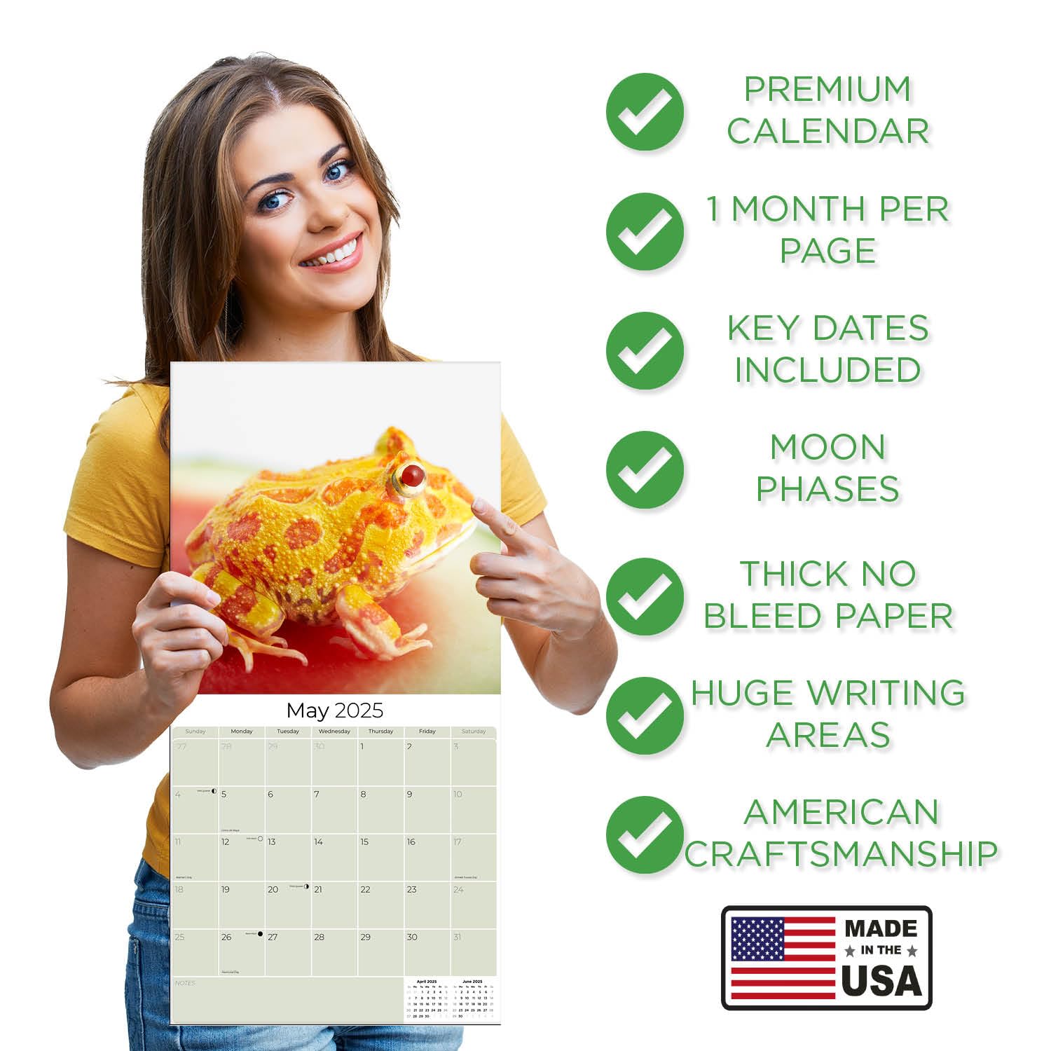 Snapklik.com : 2024 2025 Frogs - Reptile Monthly Wall Calendar - 12 X ...