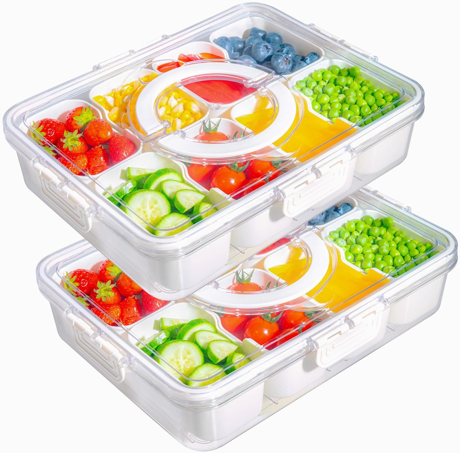 Amazon.com: ADKYSL Snack Box Container-Divided Serving Tray with Lid ...