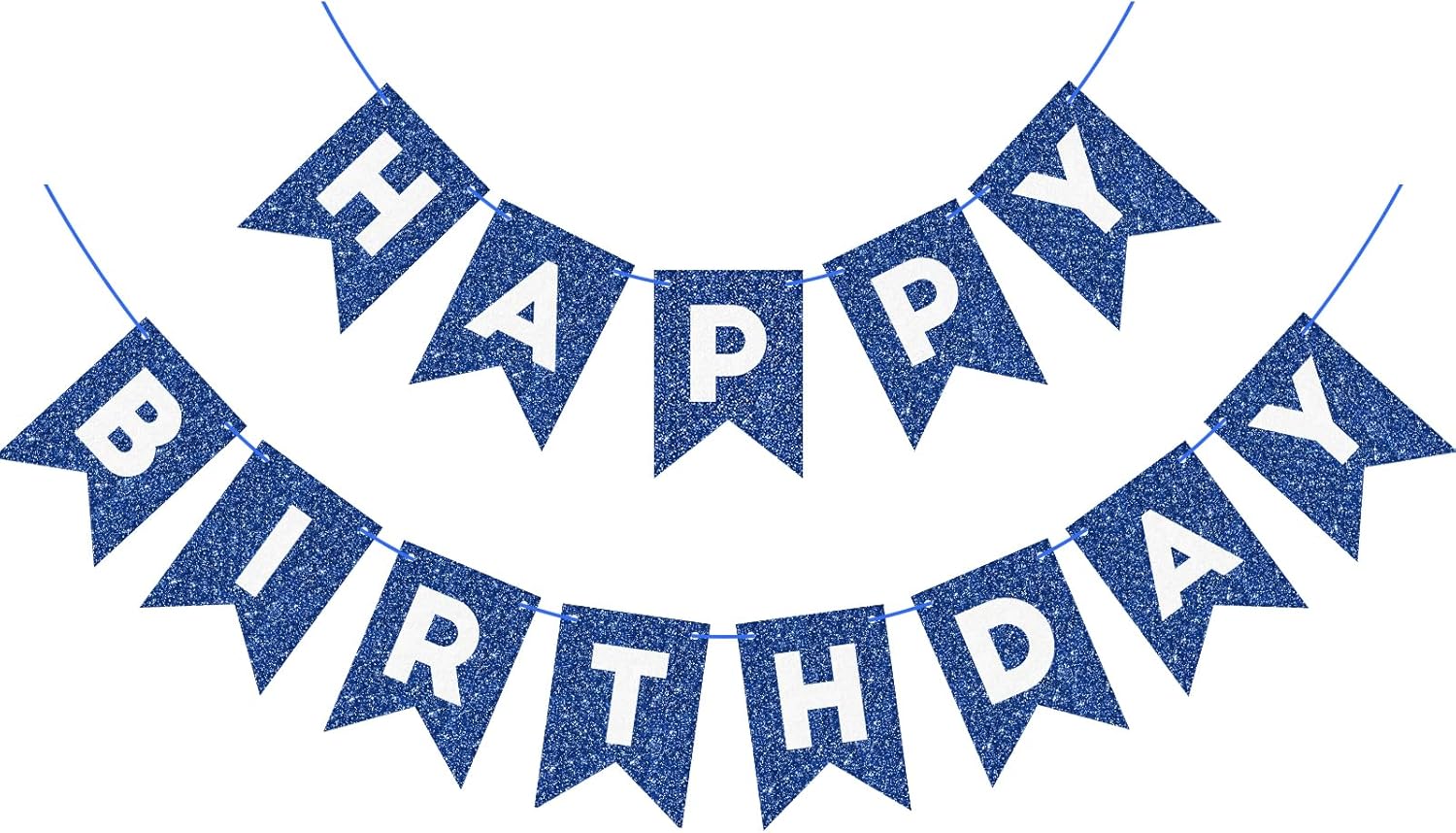 Amazon.com: Blue Happy Birthday Banner Birthday Sign Blue Happy ...