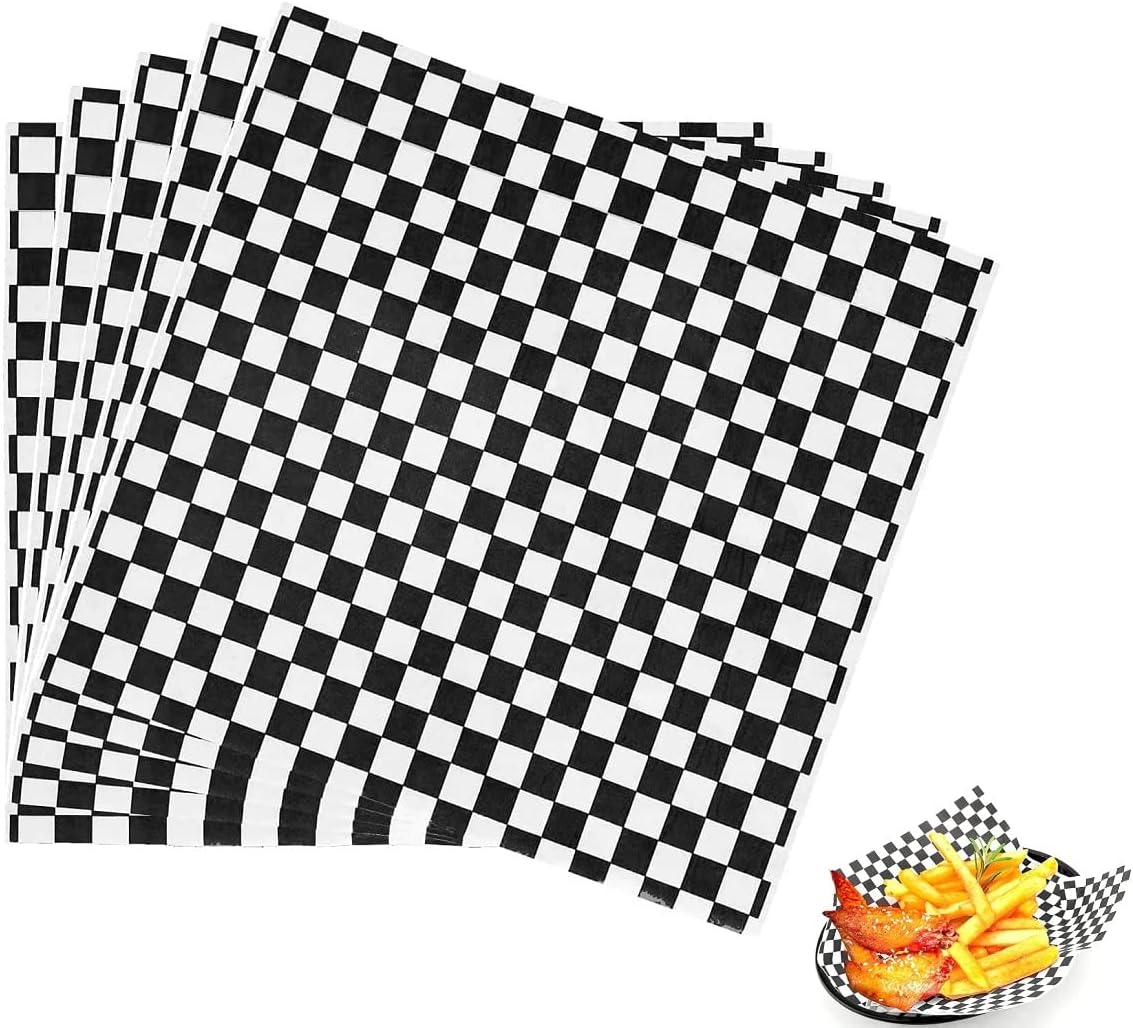 Food Grade Wrap Paper Greaseproof Sandwich Wrap Paper,100Pcs Checkered ...