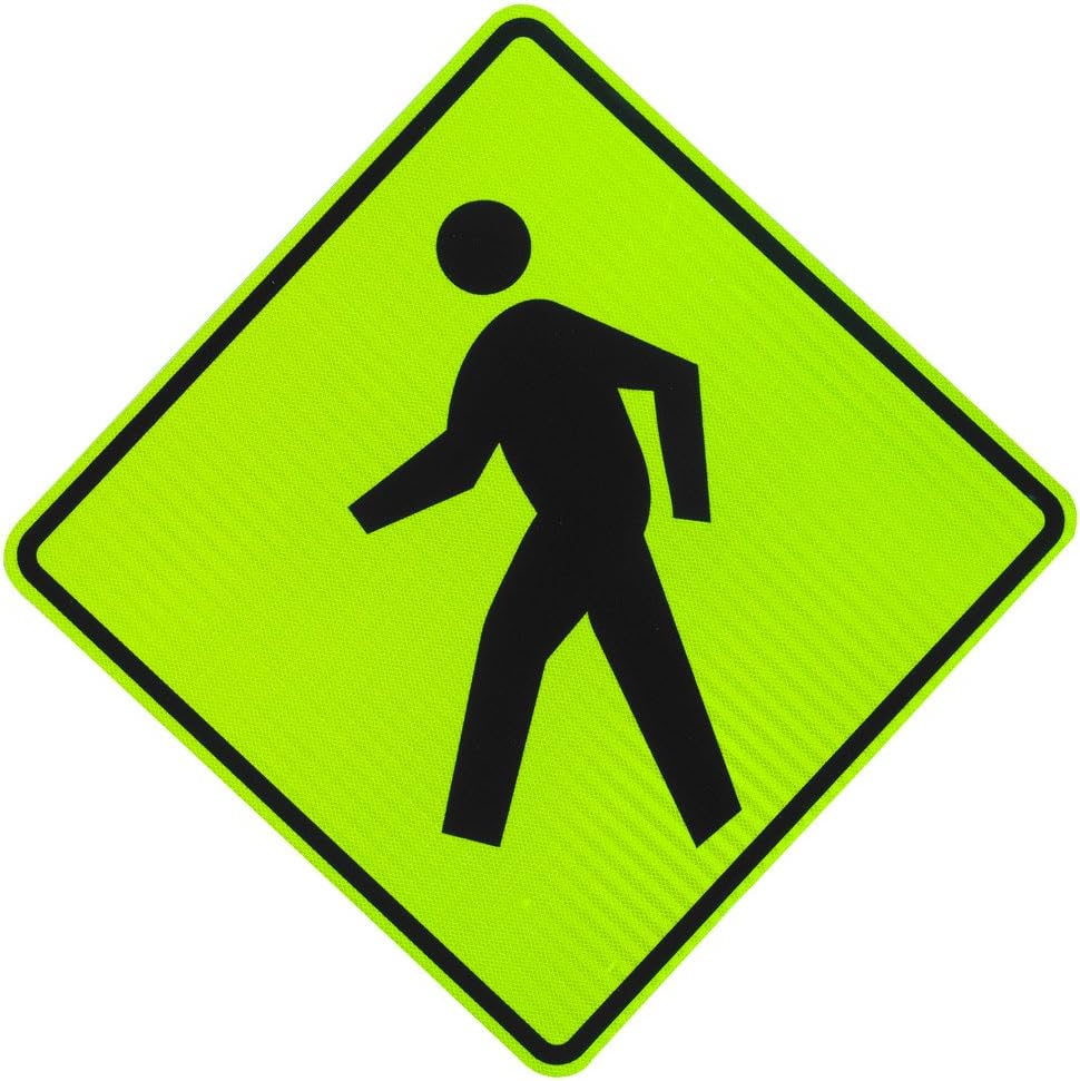 Amazon.com: Elderlee, Inc. 9830.11205 Pedestrian Crossing Sign 3M ...
