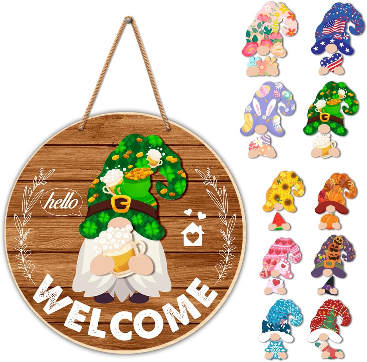 Amazon.com : Geetery Interchangeable Welcome Sign for Front Door Xmas ...