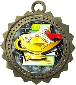 Amazon.com : Express Medals Lamp of Knowledge Gold Medal Trophy Award ...