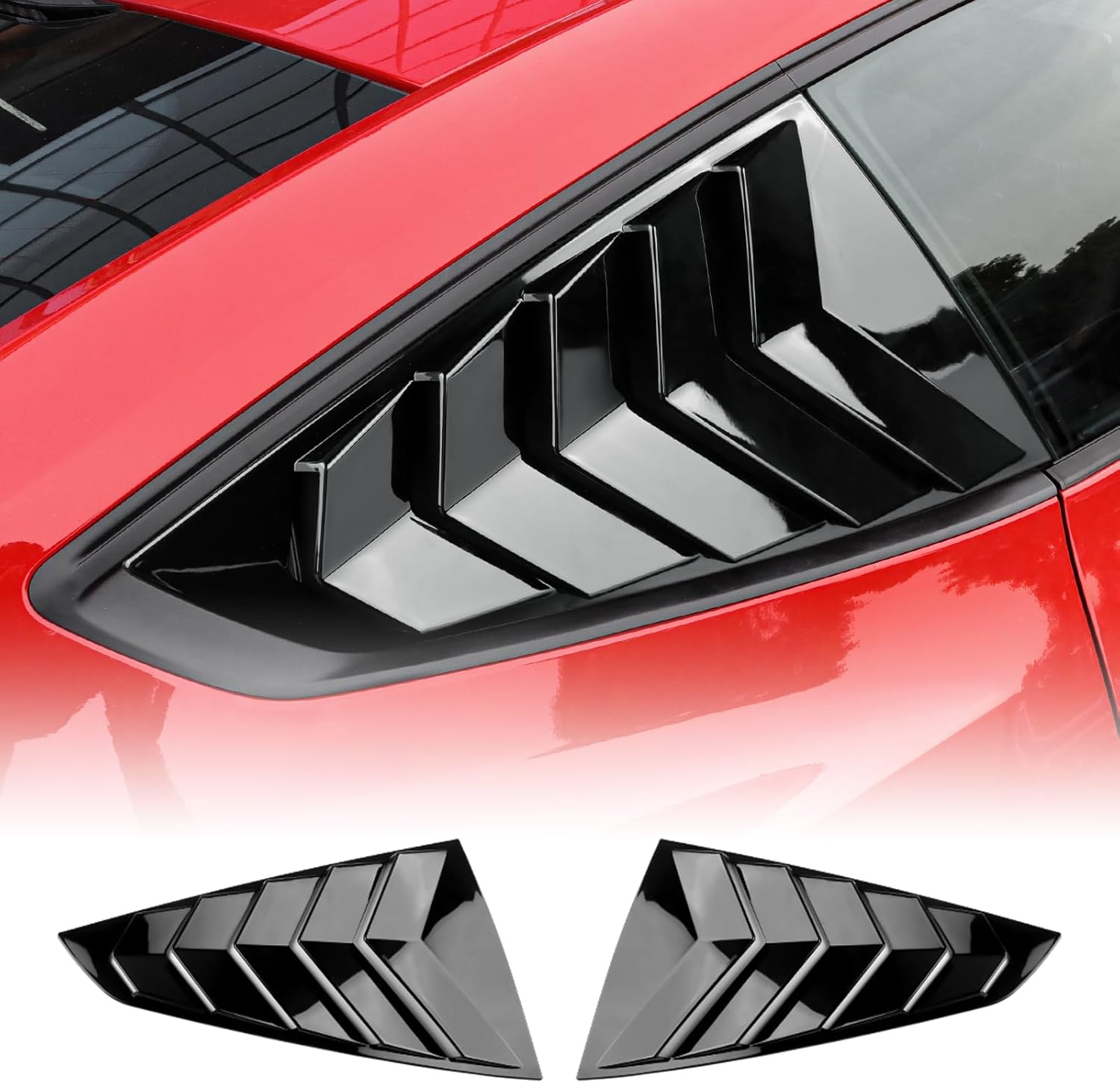 Amazon.com: KUNGKIC for 2024 2025 Mustang Rear Side Window Louvers Air ...