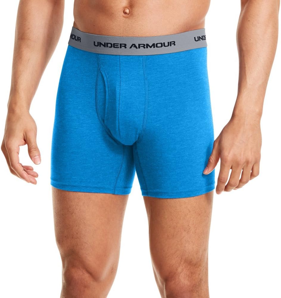 Amazon.com: Under Armour Charged Cotton Stretch 6 Inch Boxerjock 3 Pack ...
