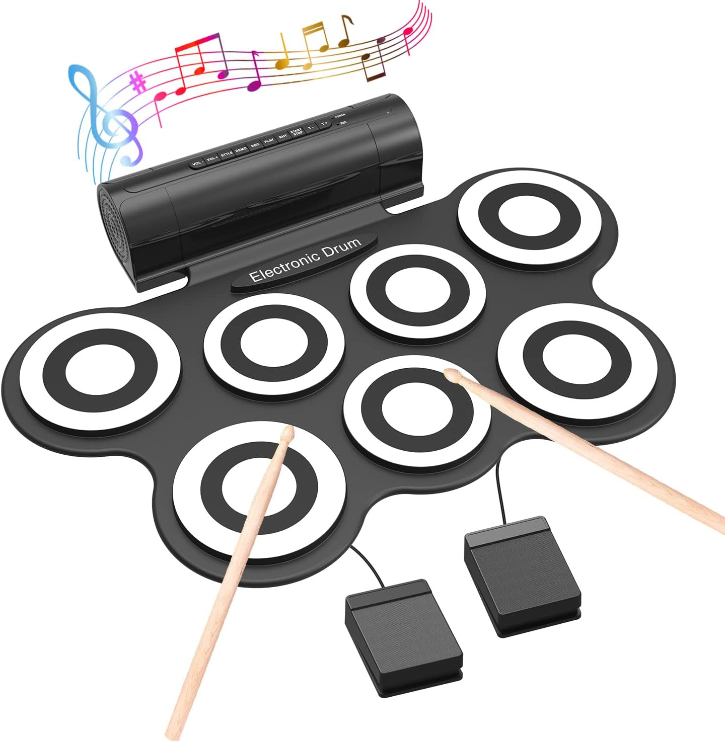 Electronic Drum Set - KONIX Bluetooth Electric Midi Drum Set Kit for ...