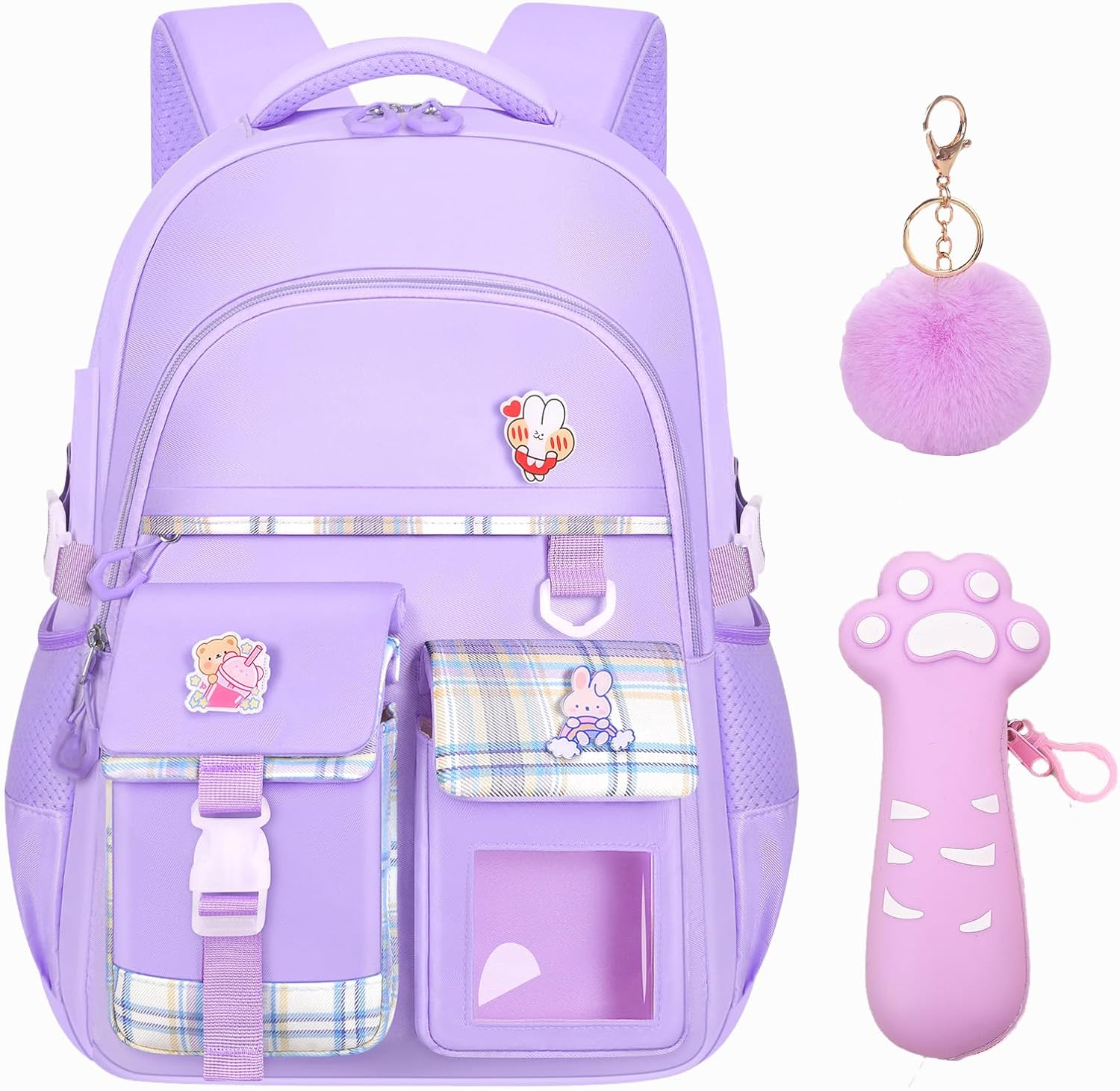 Amazon.com | Cute Kids Backpack for Girls,Purple School Bag With Pen ...