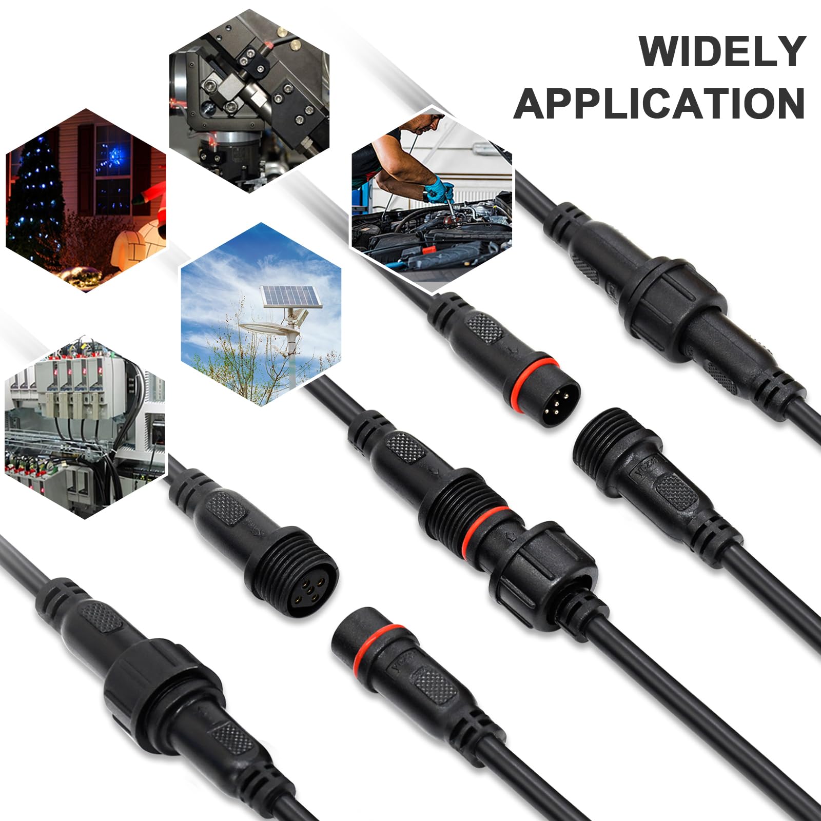 Snapklik.com : CHCSHH 5 Pin Electrical Connector 22AWG IP65 Male Female ...