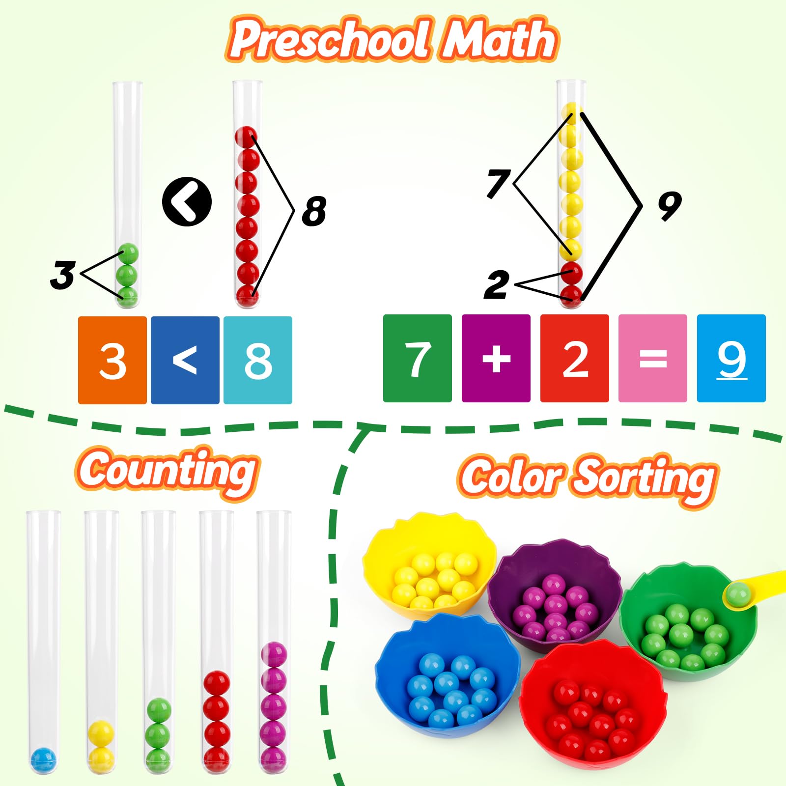 Snapklik.com : Counting And Color Sorting Toys For Toddlers, Montessori ...