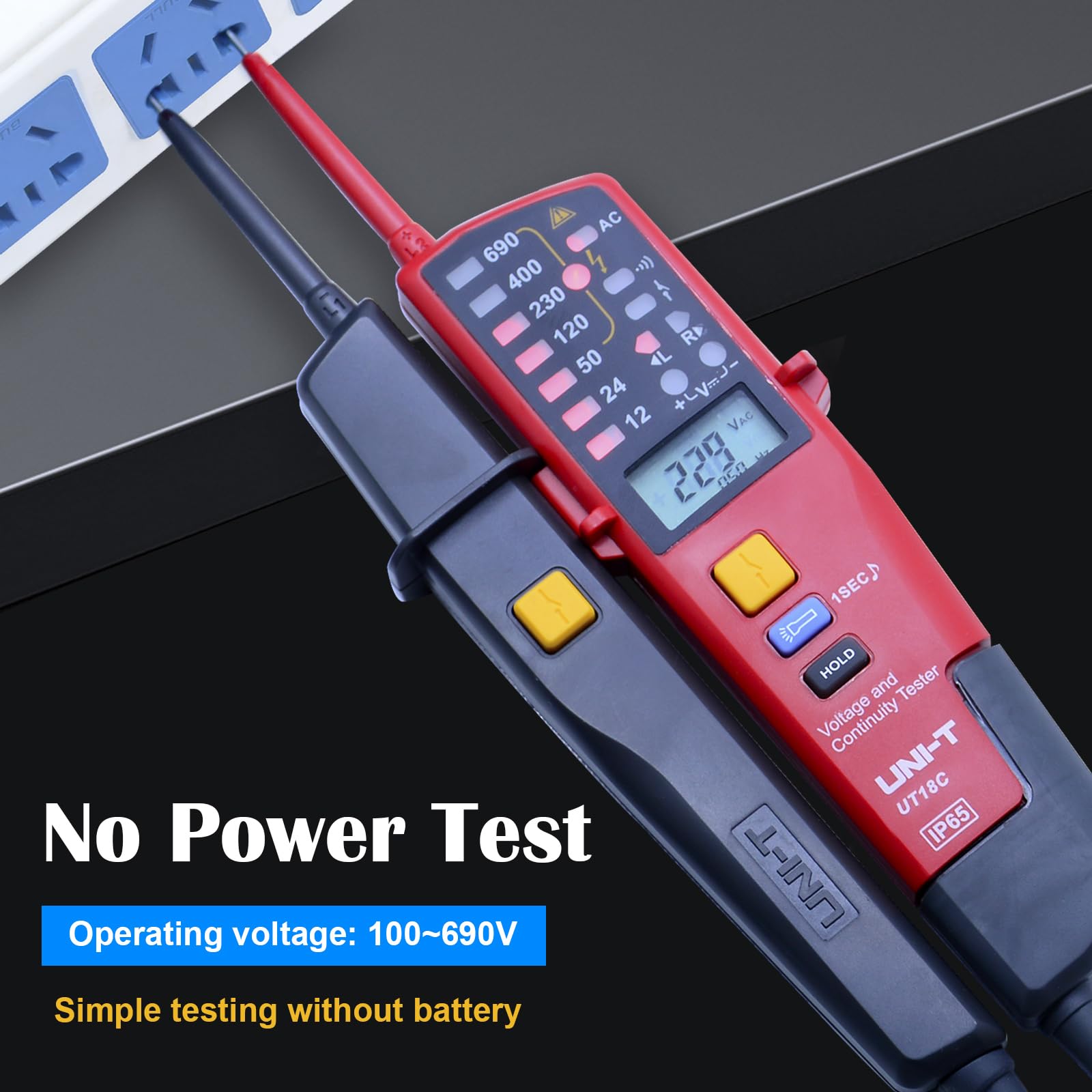 Snapklik.com : UT18C Waterproof Voltage Tester Professional 12V690V ...