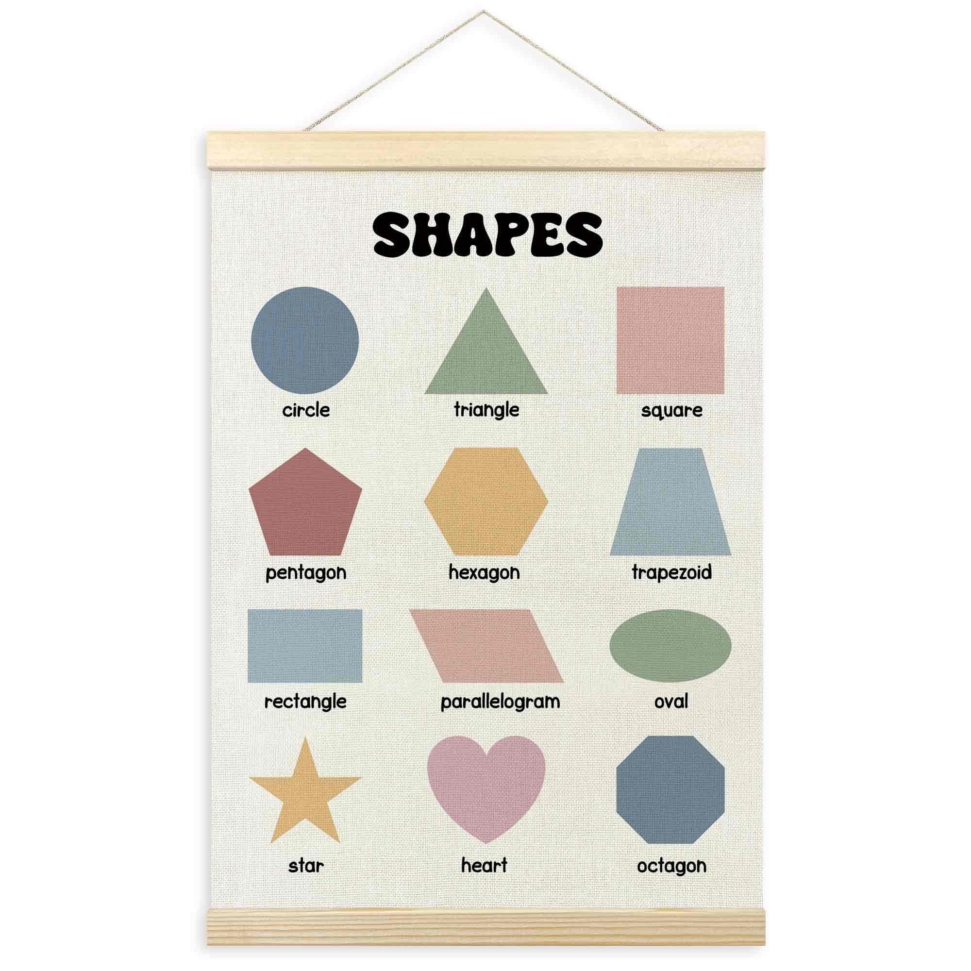 Amazon.com: TLESKE Boho Classroom Shapes Chart Poster Hanger Frame ...