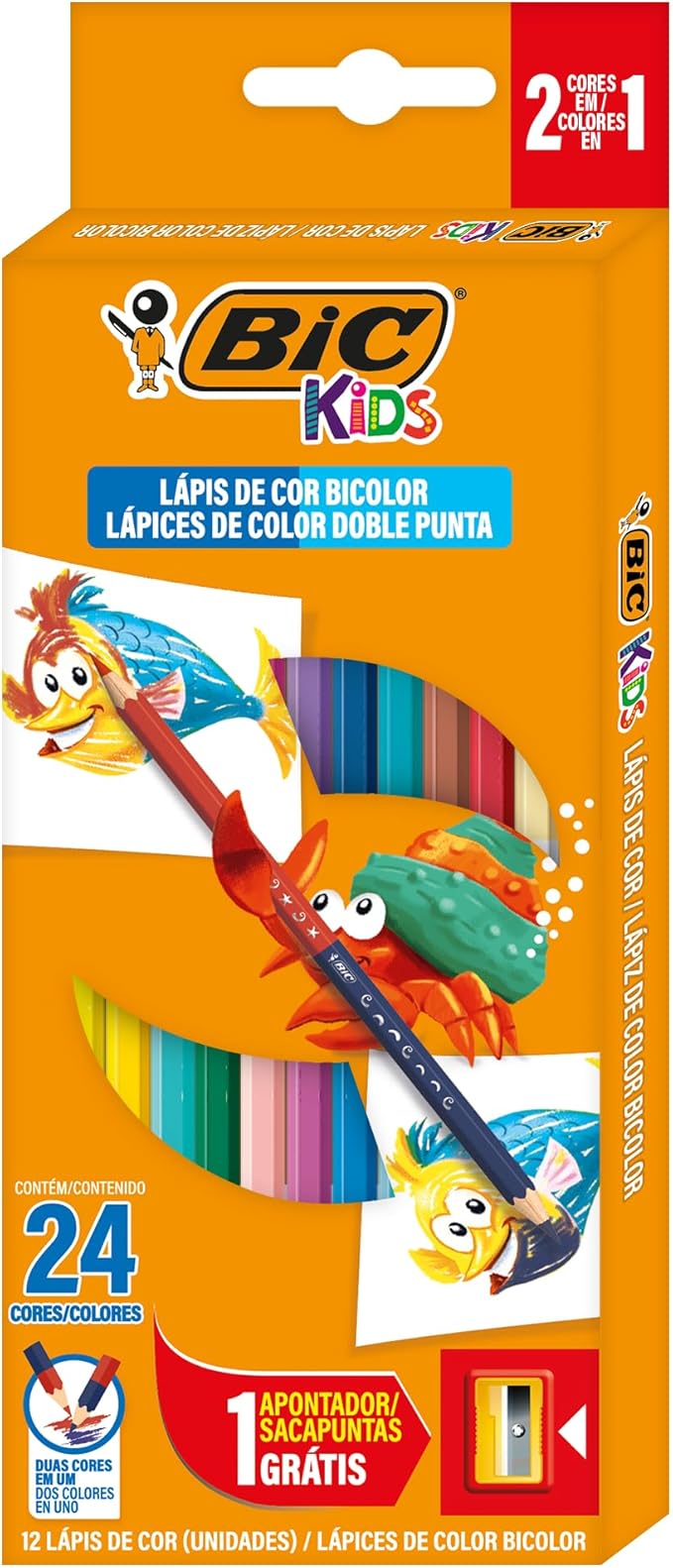 BIC Lápices de Colores Evolution Bicolor Hechos de Madera Colores ...