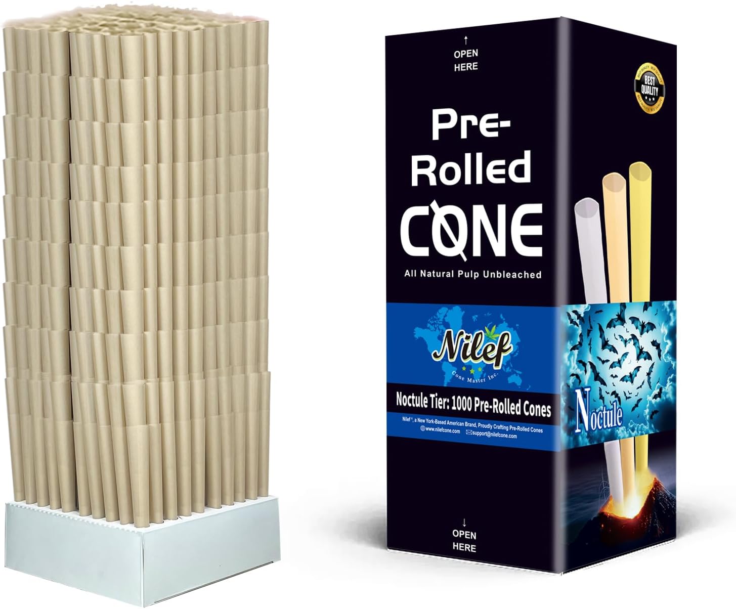 Amazon.com: Nilef Pre Rolled Cones King Size Bulk 1000 Pack | Nature, 109 mm | Natural Pre ...