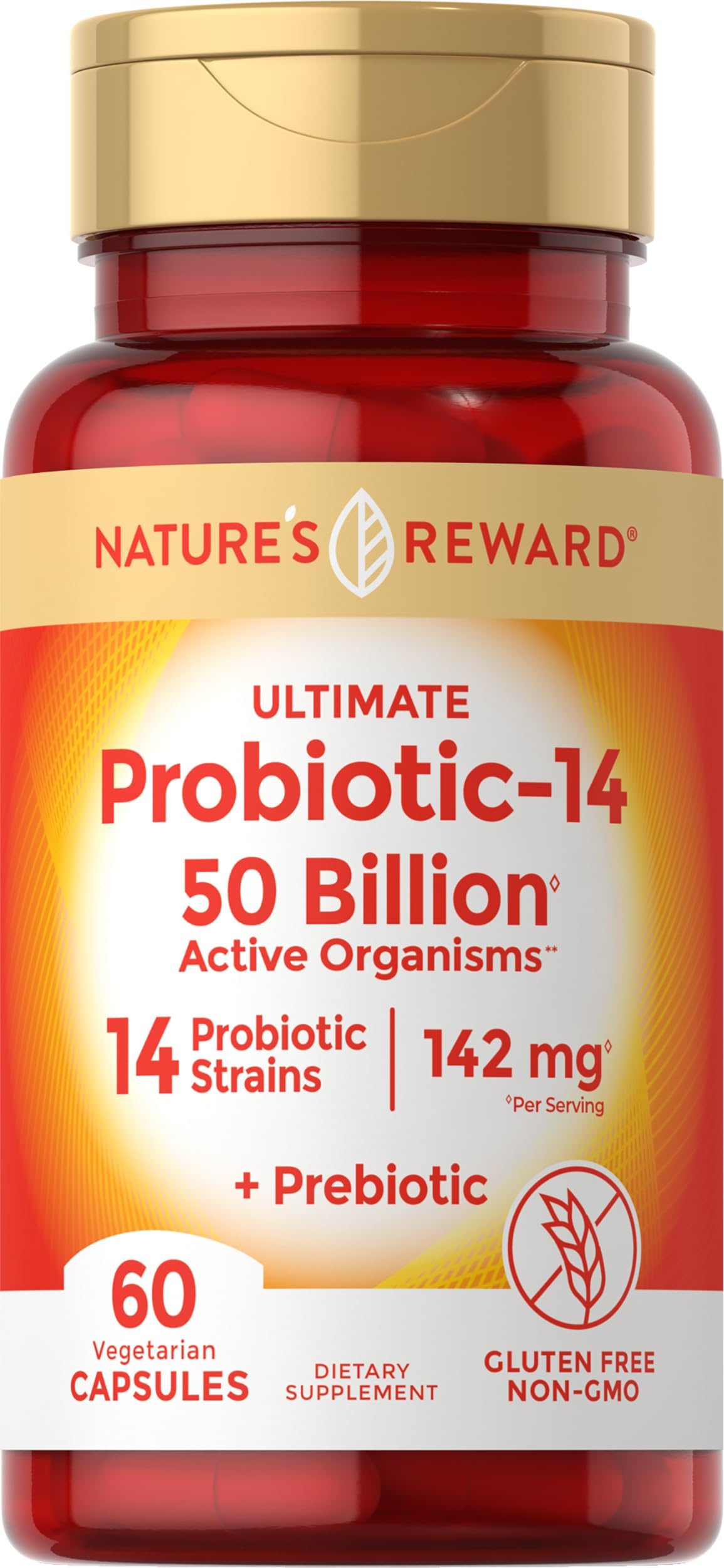 Amazon.com: Probiotics with Prebiotics - 60 Capsules - 142 mg - 50 ...