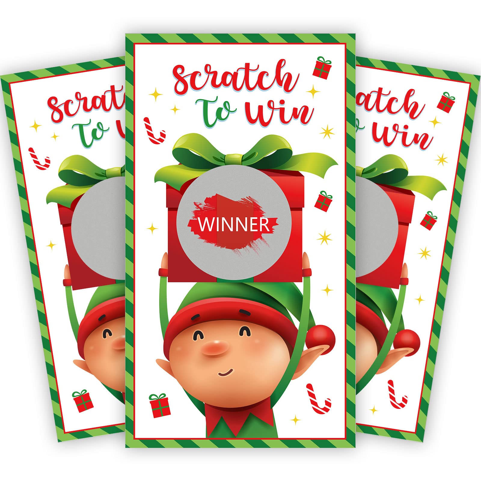 Snapklik.com : 60Pcs Christmas Scratch Off Cards Elf Christmas Game Elf ...
