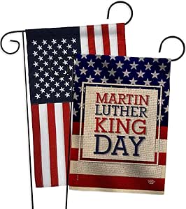 Amazon.com : MLK Day Yard Signs Burlap Wall Decor American Flag Banner ...