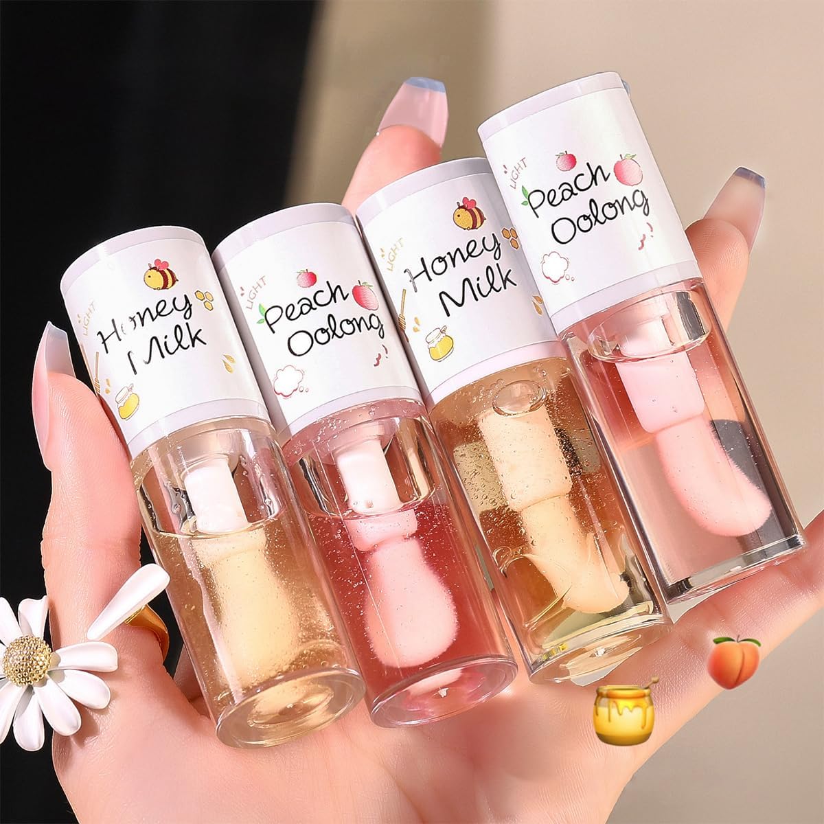 Amazon.com : Tiejdhr 2Pcs Crystal Jelly Moisturizing Lip Oil Hydrating ...
