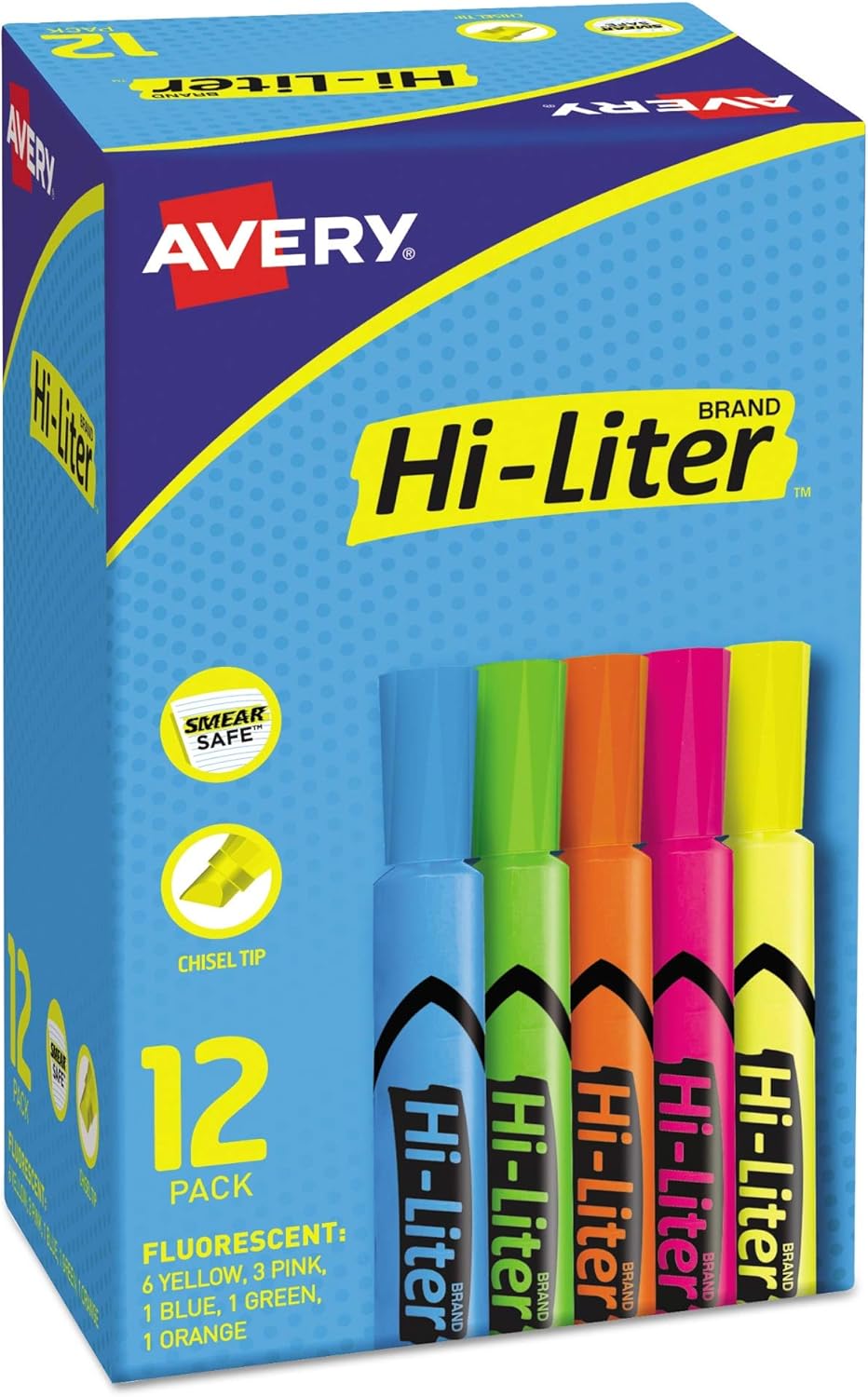 Amazon.com: AVERY AVE98034 - HI-Liter Desk-Style Highlighters : Office ...