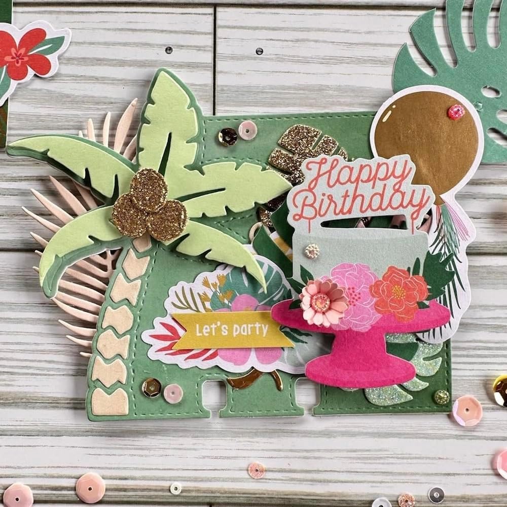 Amazon.com: KSCRAFT Palm Tree Memorydex Metal Cutting Dies Stencils for ...