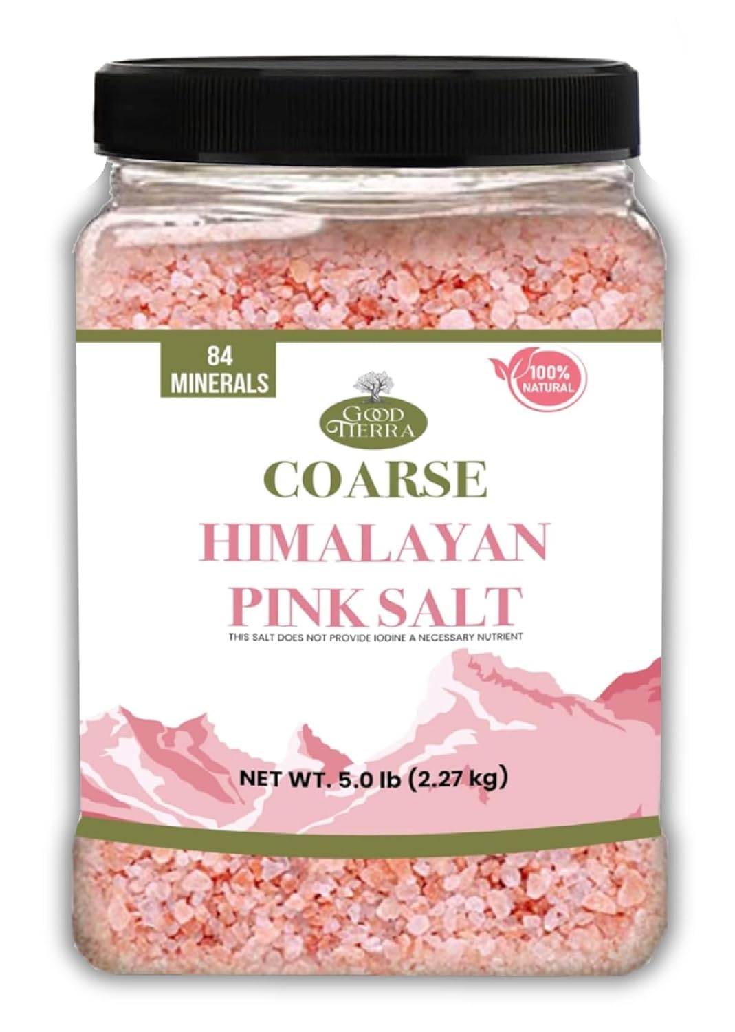 Amazon.com: Good Tierra Himalayan Pink Salt in Jar - Coarse, 5 lb ...