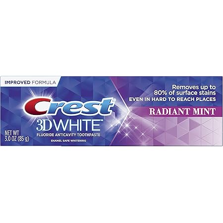 Amazon.com : Crest 3D White Toothpaste Radiant Mint, 3.8 Oz (Pack of 3 ...