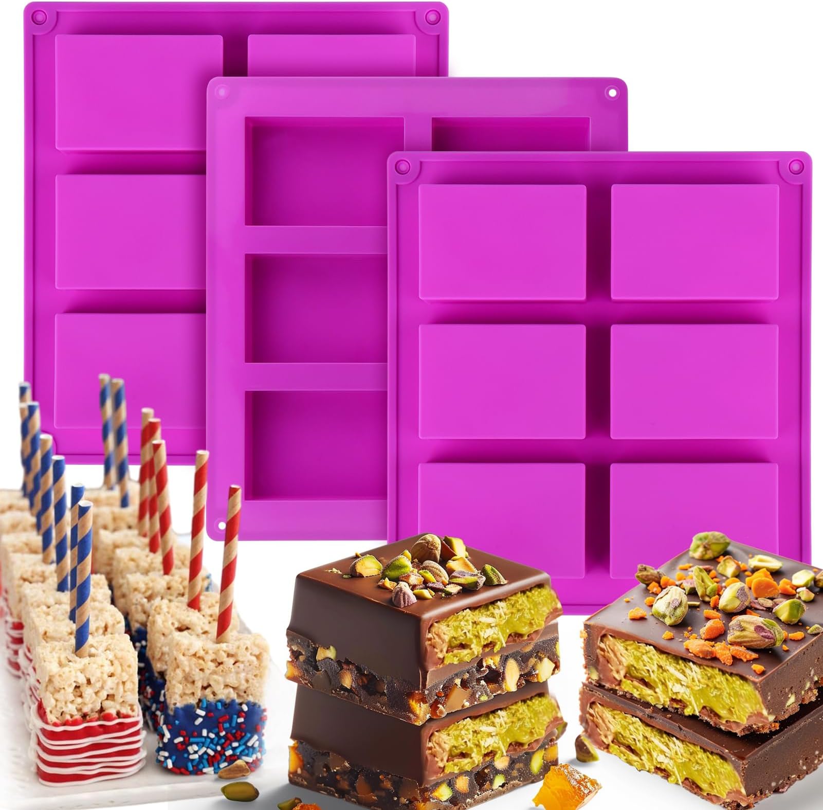 Amazon.com: Small Rice Snacks Molds, 2pcs Treats Mold with 100pcs ...