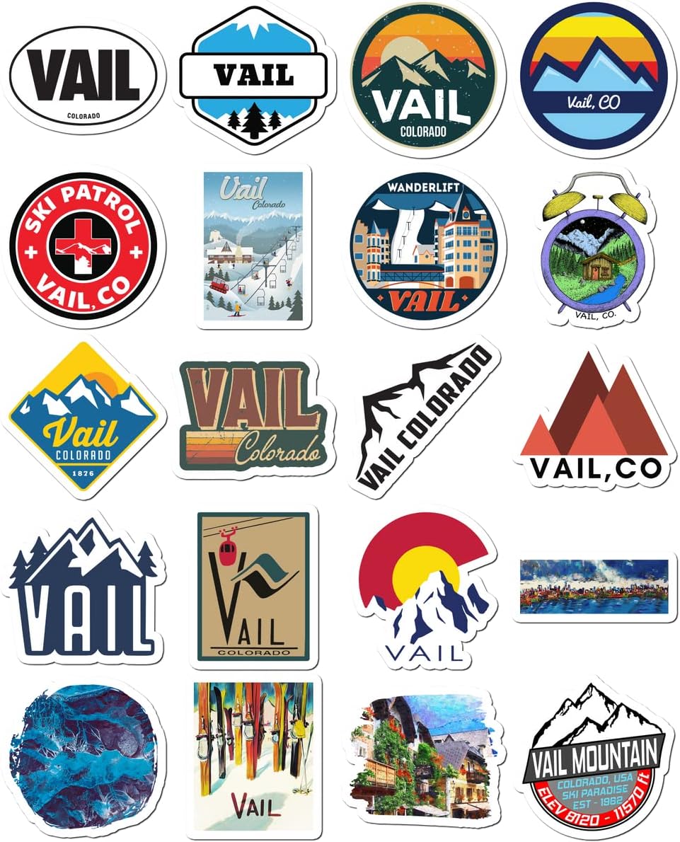 Amazon.com: Stickers 20 Pcs Per Pack Vail Laptop Aesthetic Vinyl ...