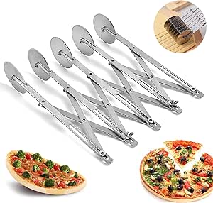 5 Wheel Pastry Cutter Upgraded - Stainless Pizza Slicer, Expandable ...