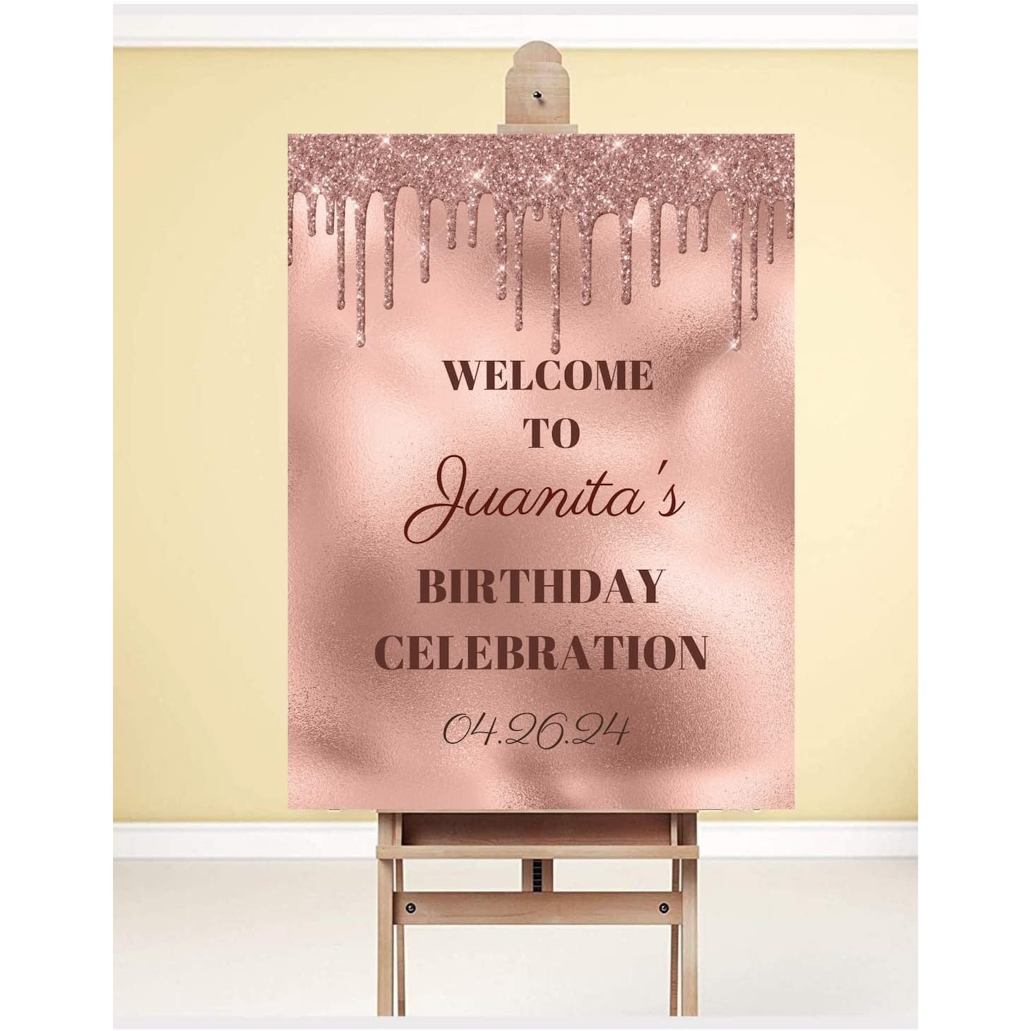 Amazon.com : Birthday Welcome Sign, Birthday Party Sign, Custom ...