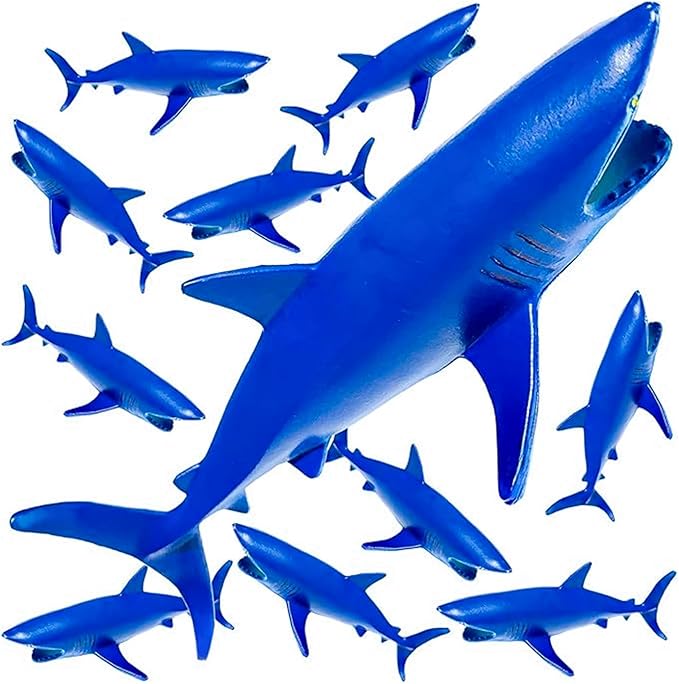 Amazon.com: NeteHon 10pcs Plastic Sharks for Drinks, Shark Decor for ...