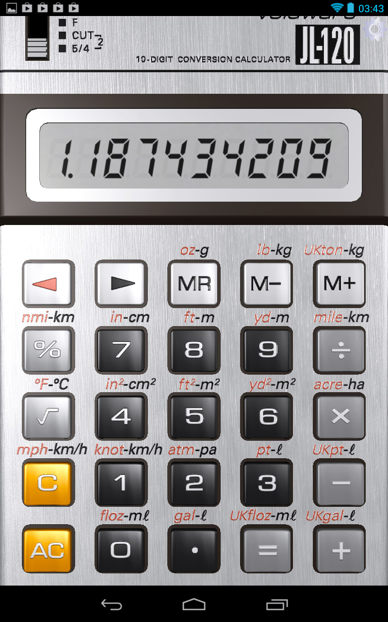 3D Conversion Calculator - App on Amazon Appstore