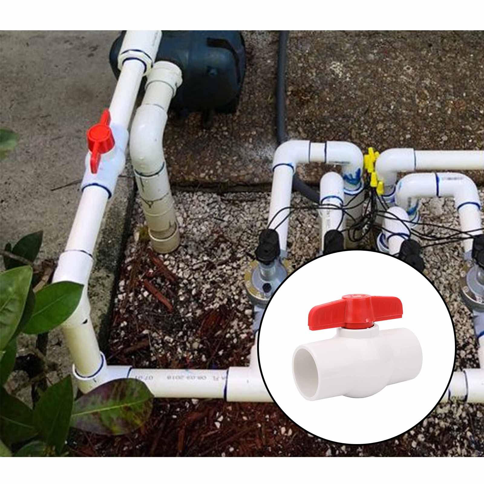 Snapklik.com : 2Pcs 1-1/4 PVC Ball Valve Water Pipe Shut-off Valve Socket