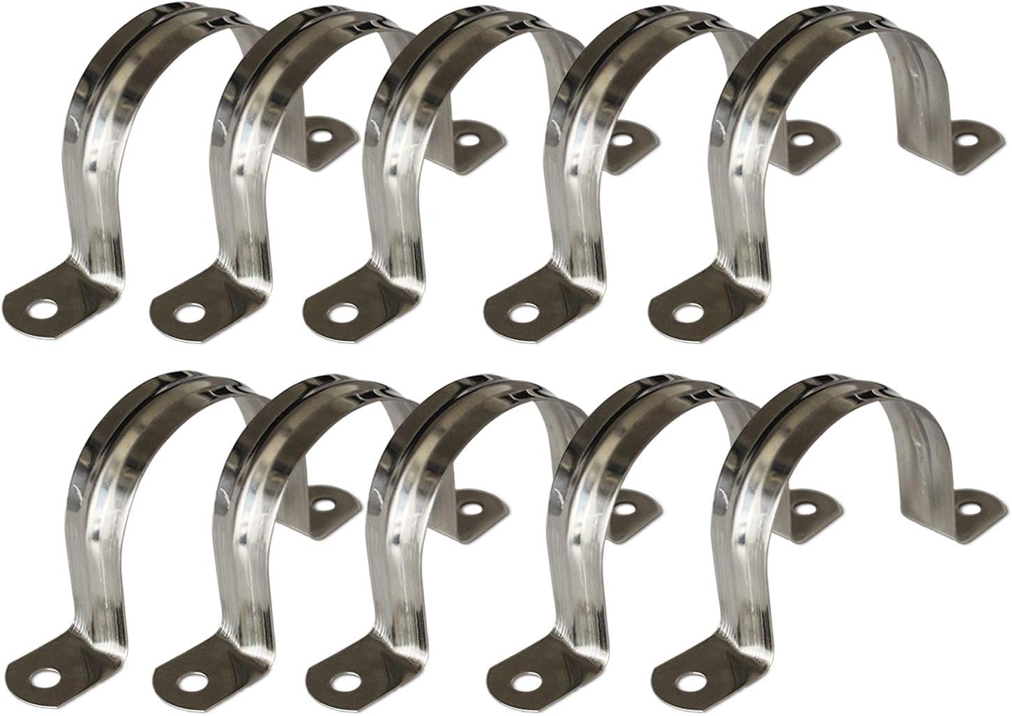 uxcell Rigid Pipe Strap, 16pcs 1 5/8 Inch (40mm) Two Hole Strap U ...