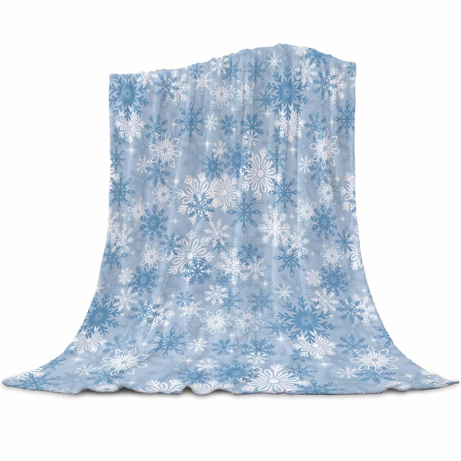 Amazon.com: Merry Christmas Lightweight Warm Throw Blanket Blue White ...