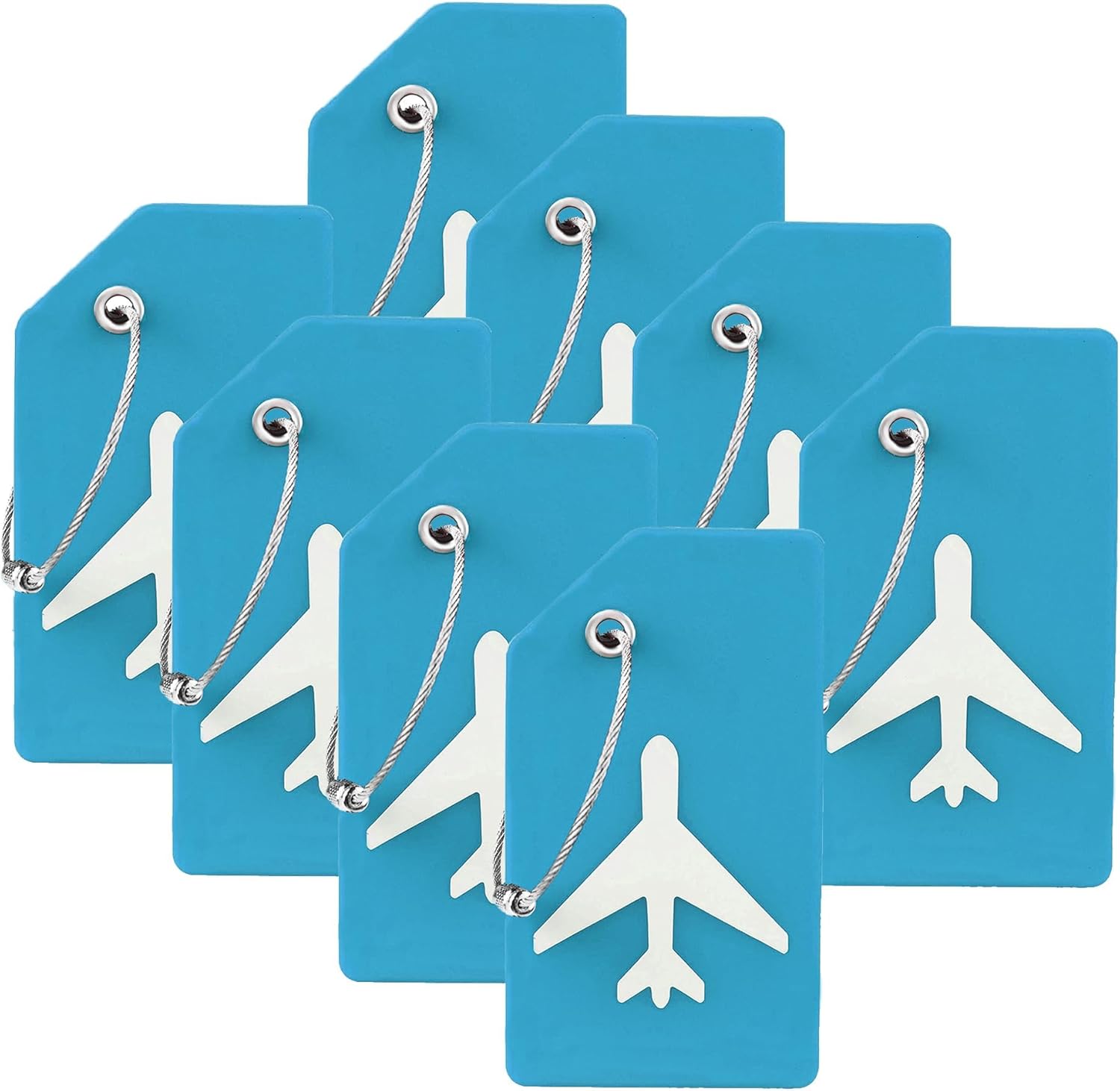 Amazon.com | 8 Pack Silicone Luggage Tag for Suitcases with Stainless ...