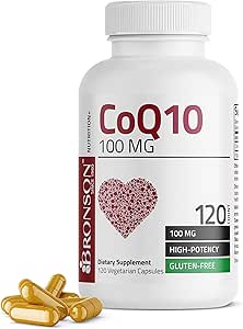 Amazon.com: Bronson CoQ10 100 MG High Potency Cellular Energy Production, 120 Vegetarian ...