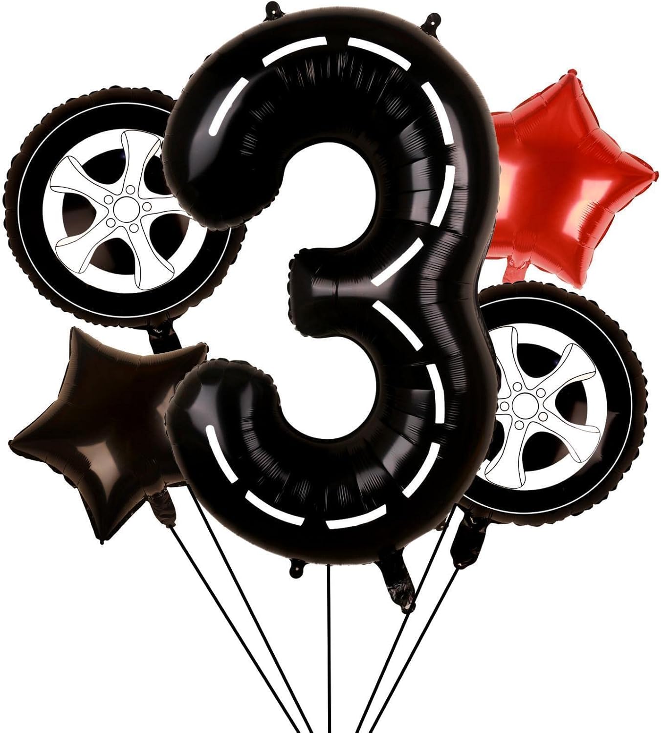 Amazon.com: Race Car Balloons Wheel Tire Balloons 3rd Birthday Party ...