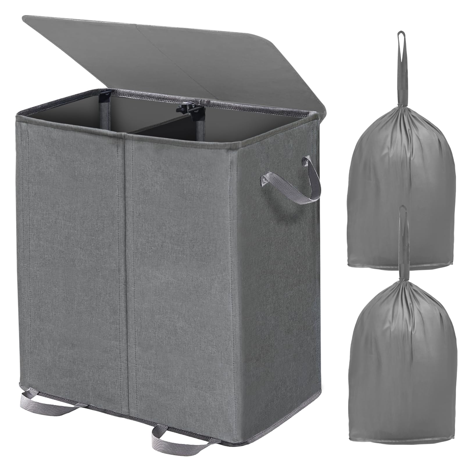 Amazon.com: BettMorrow 170L Double Laundry Hamper with Lid and ...