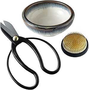 Amazon.com: Wazakura Made in Japan Ikebana Floral Arrangement Kit. Koryu Scissors, Brass Kenzan ...