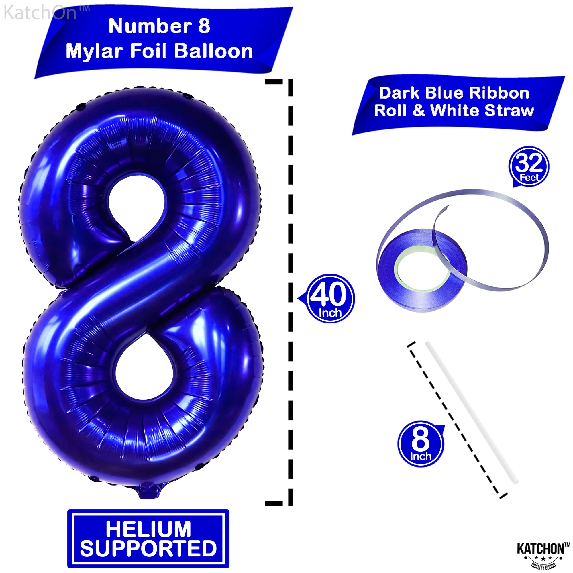 Snapklik.com : Navy Blue Number 8 Balloon - 40 Inch Number 8 Balloons ...