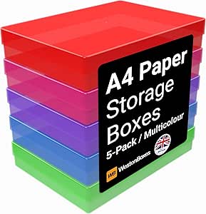 WestonBoxen A4 Plastic Opbergdozen met Deksels voor ...