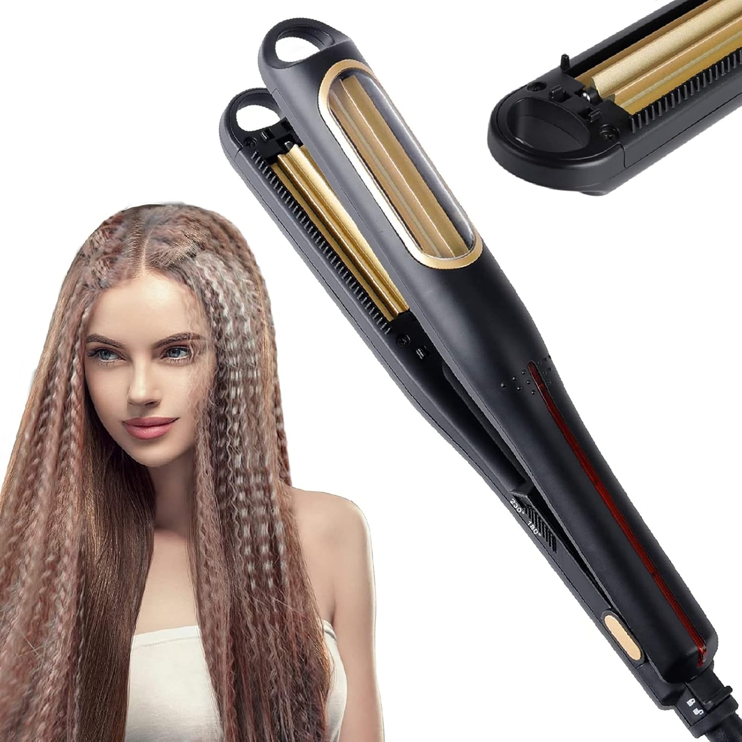 Amazon.com: Hann Auto Hair Crimping Iron - Volumizing Fluffy Hairstyle ...